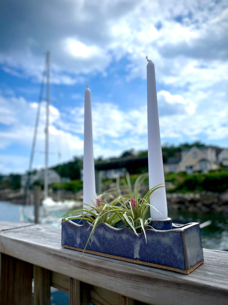 Wave Centerpiece (2 Candles) – Perkins Cove Pottery Shop